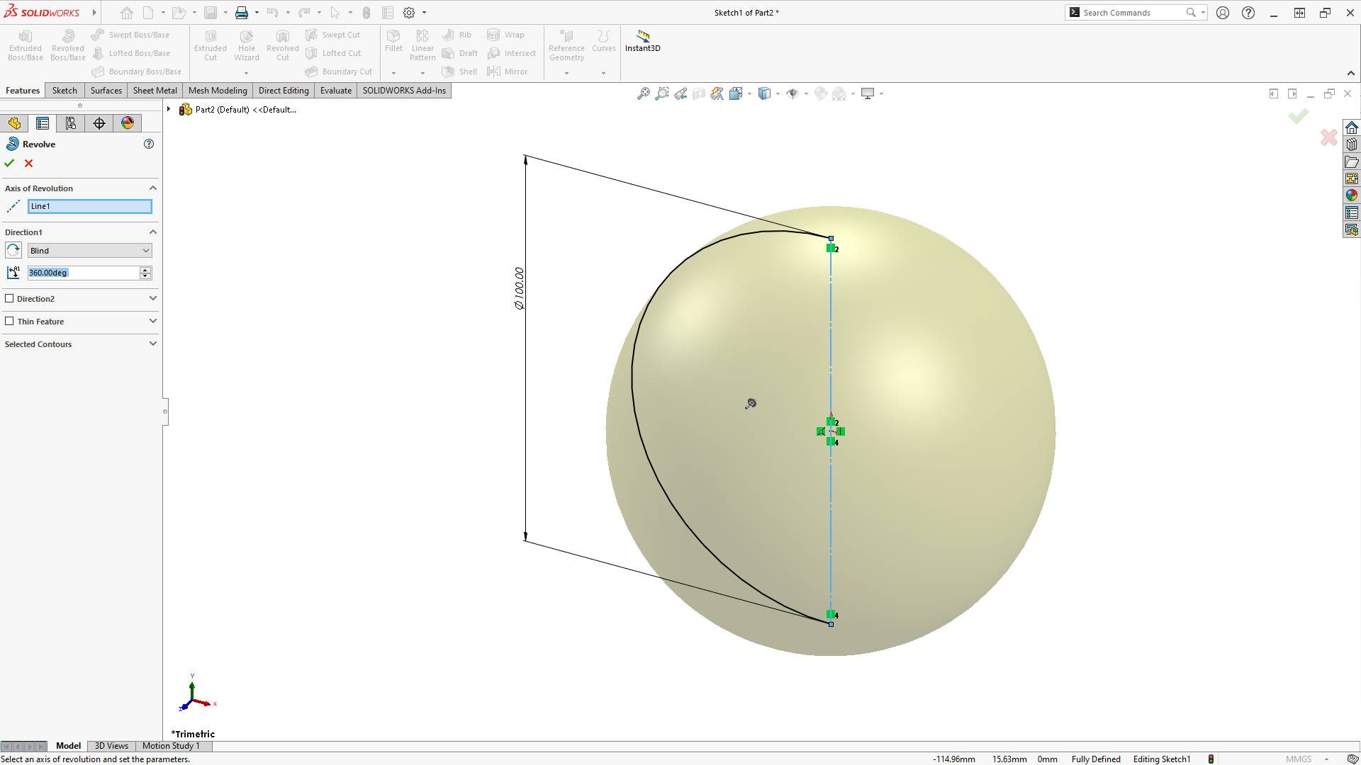 Solidworks Tips How To Create A Sphere In Solidworks